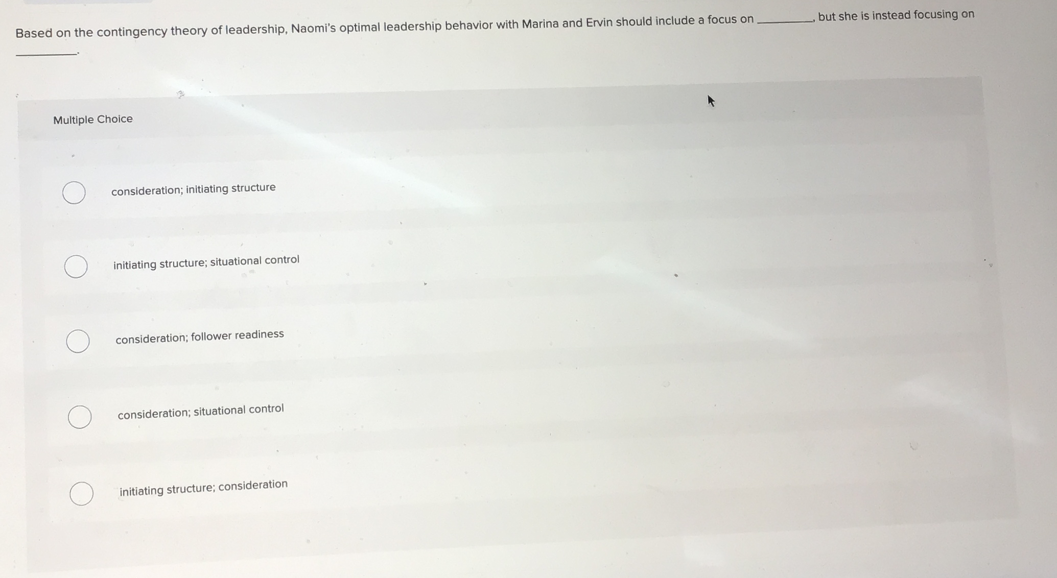 Solved Based on the contingency theory of leadership, | Chegg.com