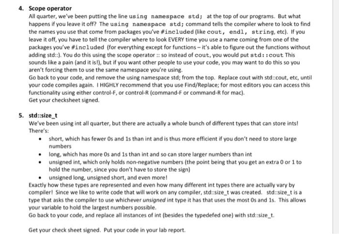 Solved 4. Scope operator All quarter, we've been putting the | Chegg.com