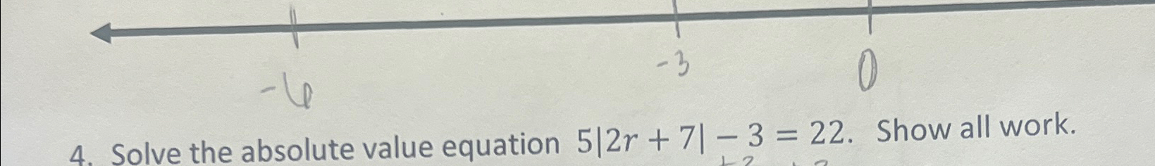 Solved Solve the absolute value equation 5|2r+7|-3=22. ﻿Show | Chegg.com