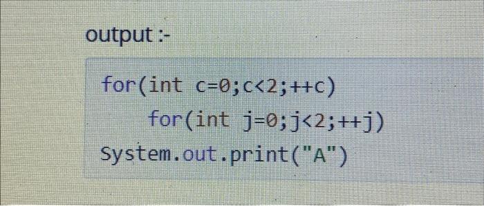 Solved for (int c=0;c