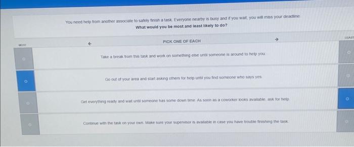 Solved You need help from another associate lo sately finish | Chegg.com