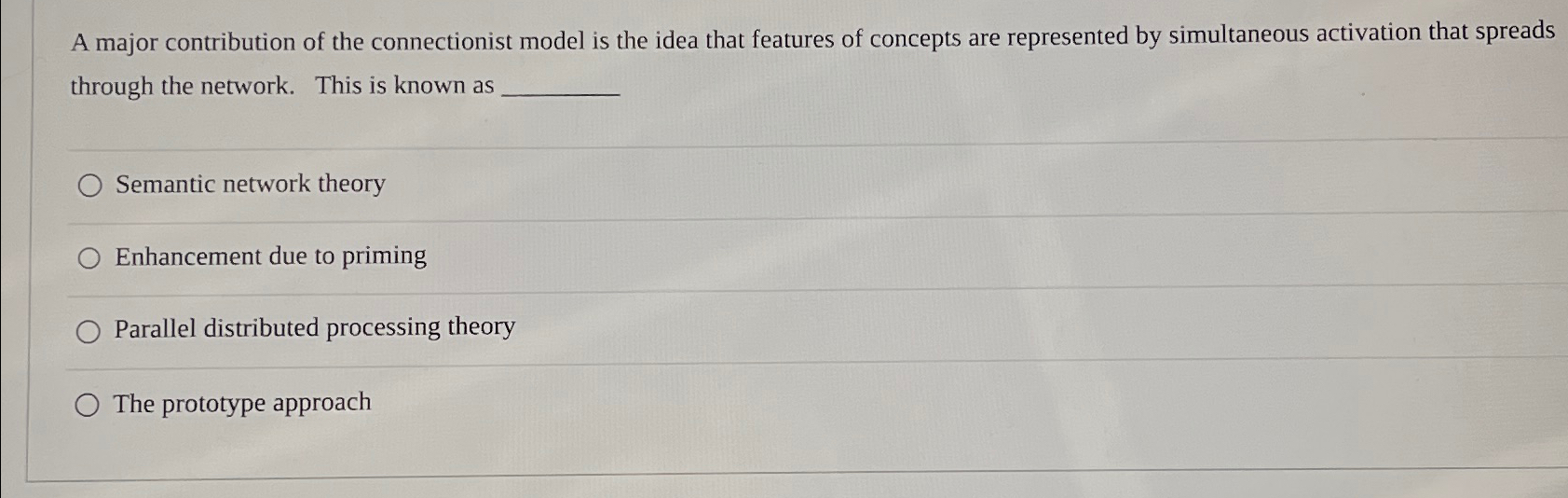 Solved A major contribution of the connectionist model is | Chegg.com