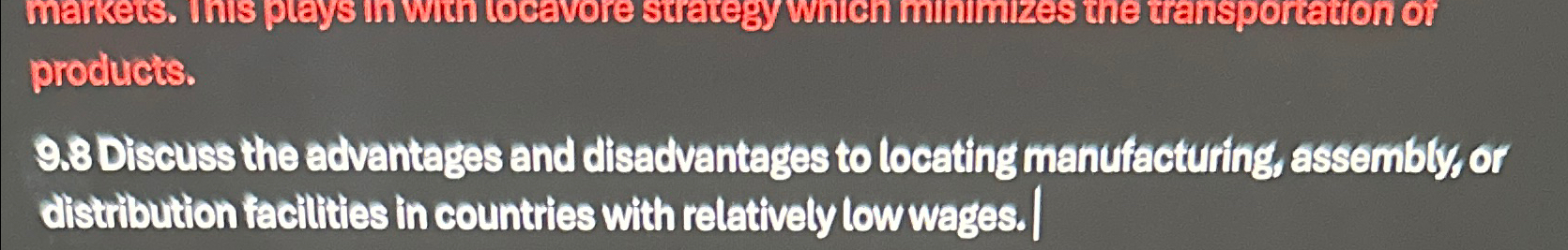 Solved Discuss the advantages and disadvantages to locating | Chegg.com