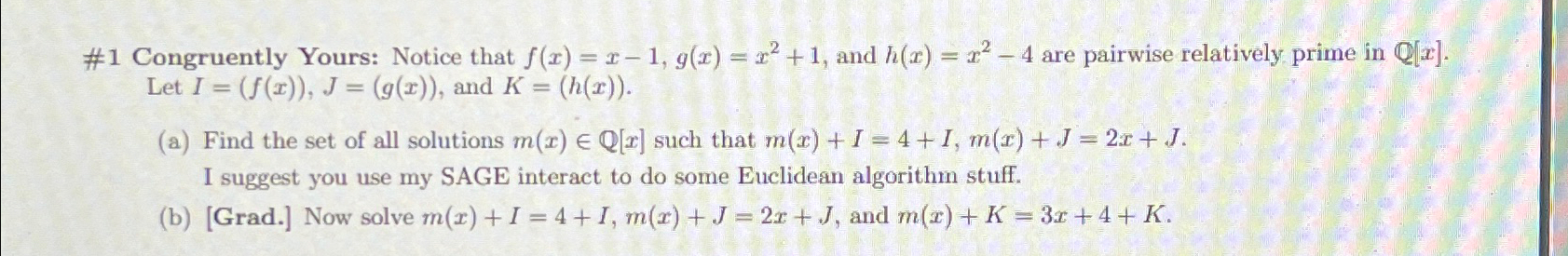 Solved #1 ﻿Congruently Yours: Notice that | Chegg.com