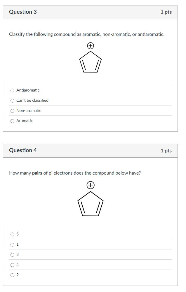 Solved a) ﻿Classify the following compound as aromatic, | Chegg.com