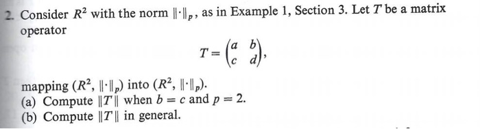 Solved 2. Consider R2 with the norm ||·lp, as in Example 1, | Chegg.com