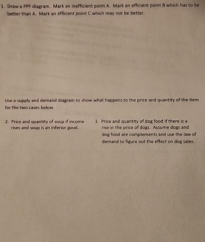 Solved Draw a PPF diagram. Mark an inefficient point A. | Chegg.com