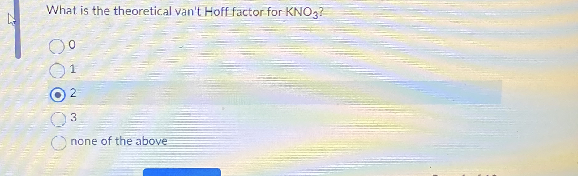 Solved What is the theoretical van't Hoff factor for | Chegg.com