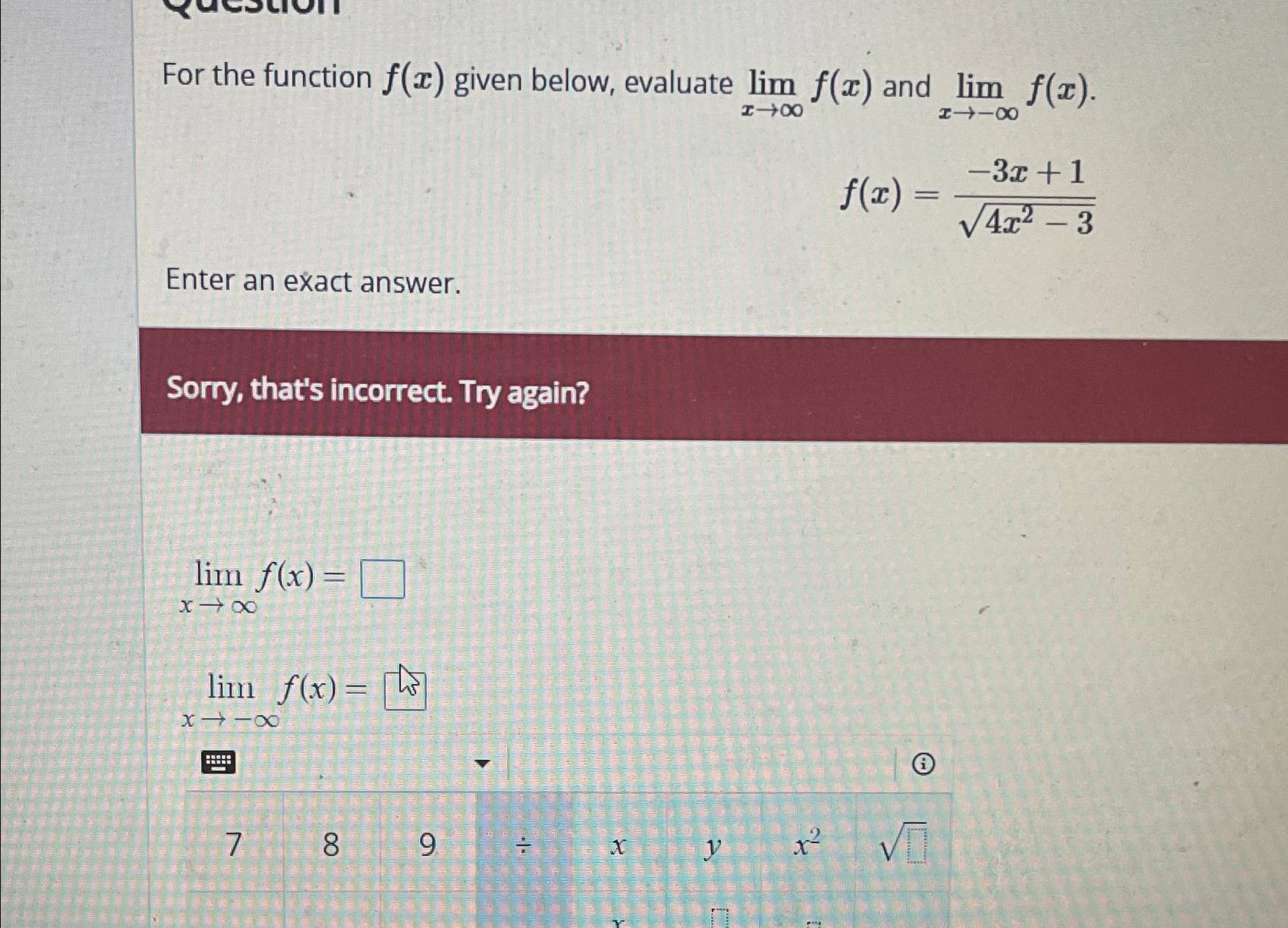 Solved For the function f(x) ﻿given below, evaluate | Chegg.com