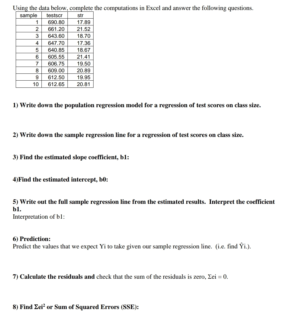 Solved Using the data below, complete the computations in | Chegg.com