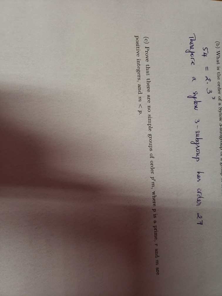 Solved group UBI (b) What is the order of a Sylow 3-subgroup | Chegg.com