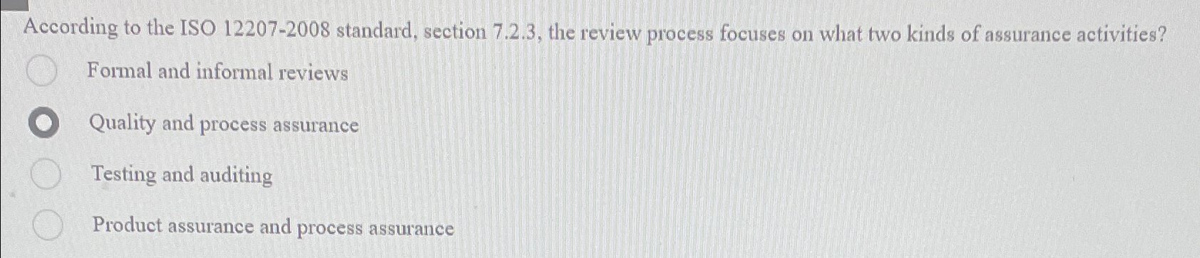 Solved According to the ISO 12207-2008 ﻿standard, section | Chegg.com