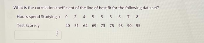 Solved What is the correlation coefficient of the line of | Chegg.com