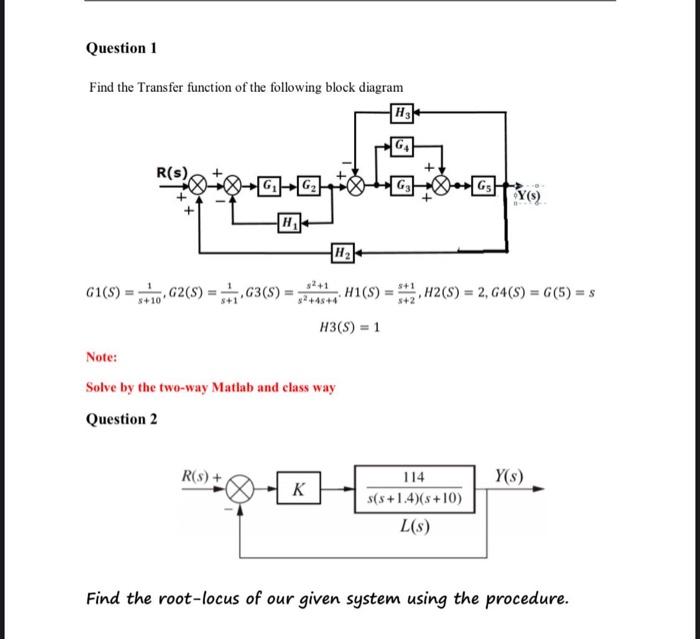 Solved Find the Transfer function of the following block | Chegg.com