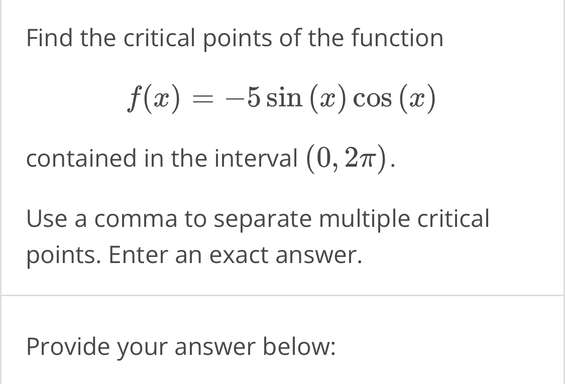 Solved Find the critical points of the | Chegg.com