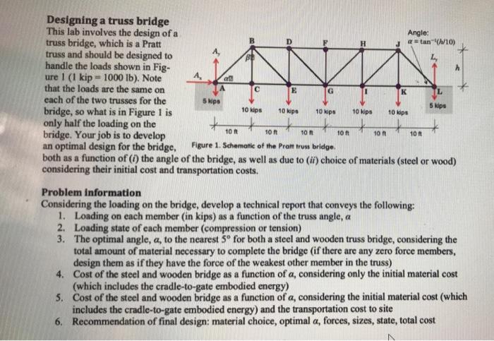 Solved D о Designing a truss bridge This lab involves the | Chegg.com