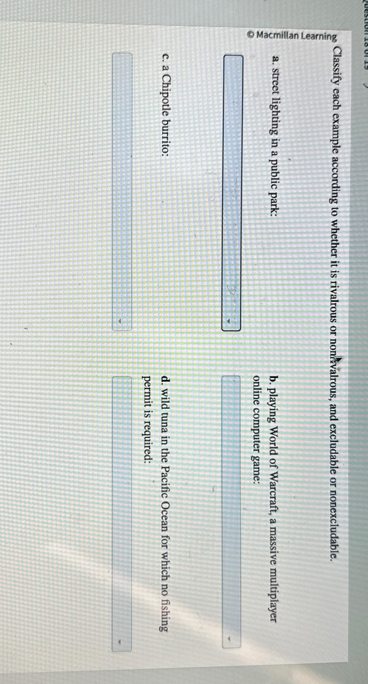 Solved ac Classify each example according to whether it is | Chegg.com