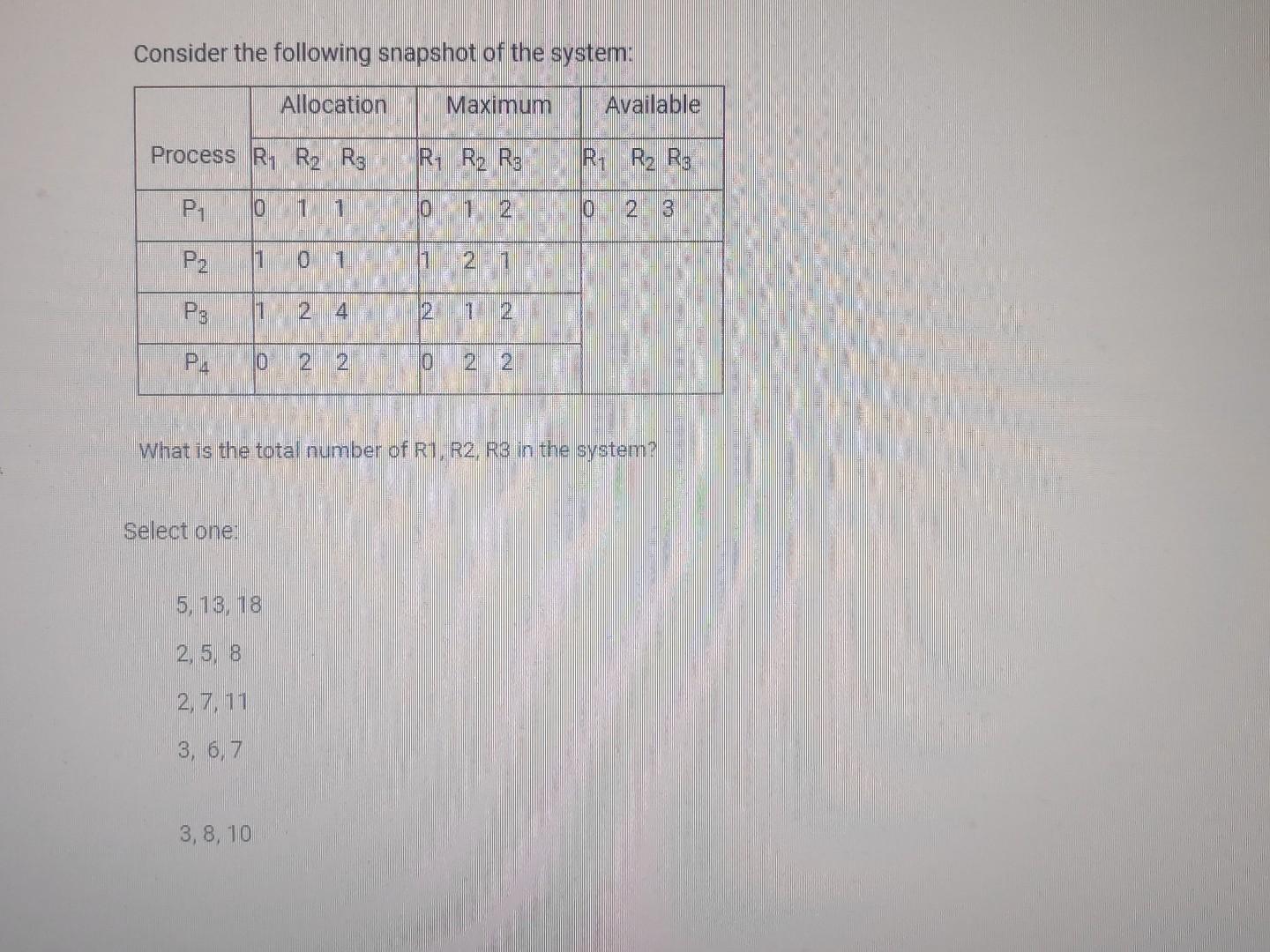 Solved Consider the following snapshot of the system: | Chegg.com