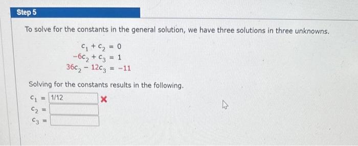 Solved To solve for the constants in the general solution, | Chegg.com