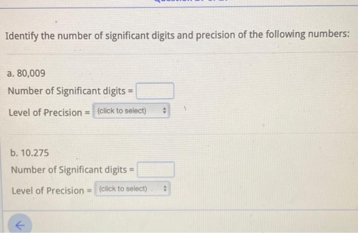 Solved Identify the number of significant digits and | Chegg.com