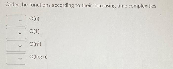 Solved Order the functions according to their increasing | Chegg.com