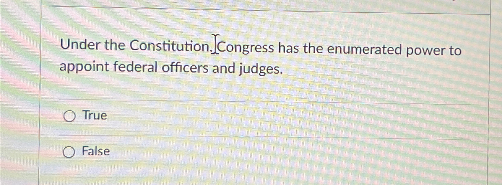 Solved Under the Constitution. Congress has the enumerated | Chegg.com