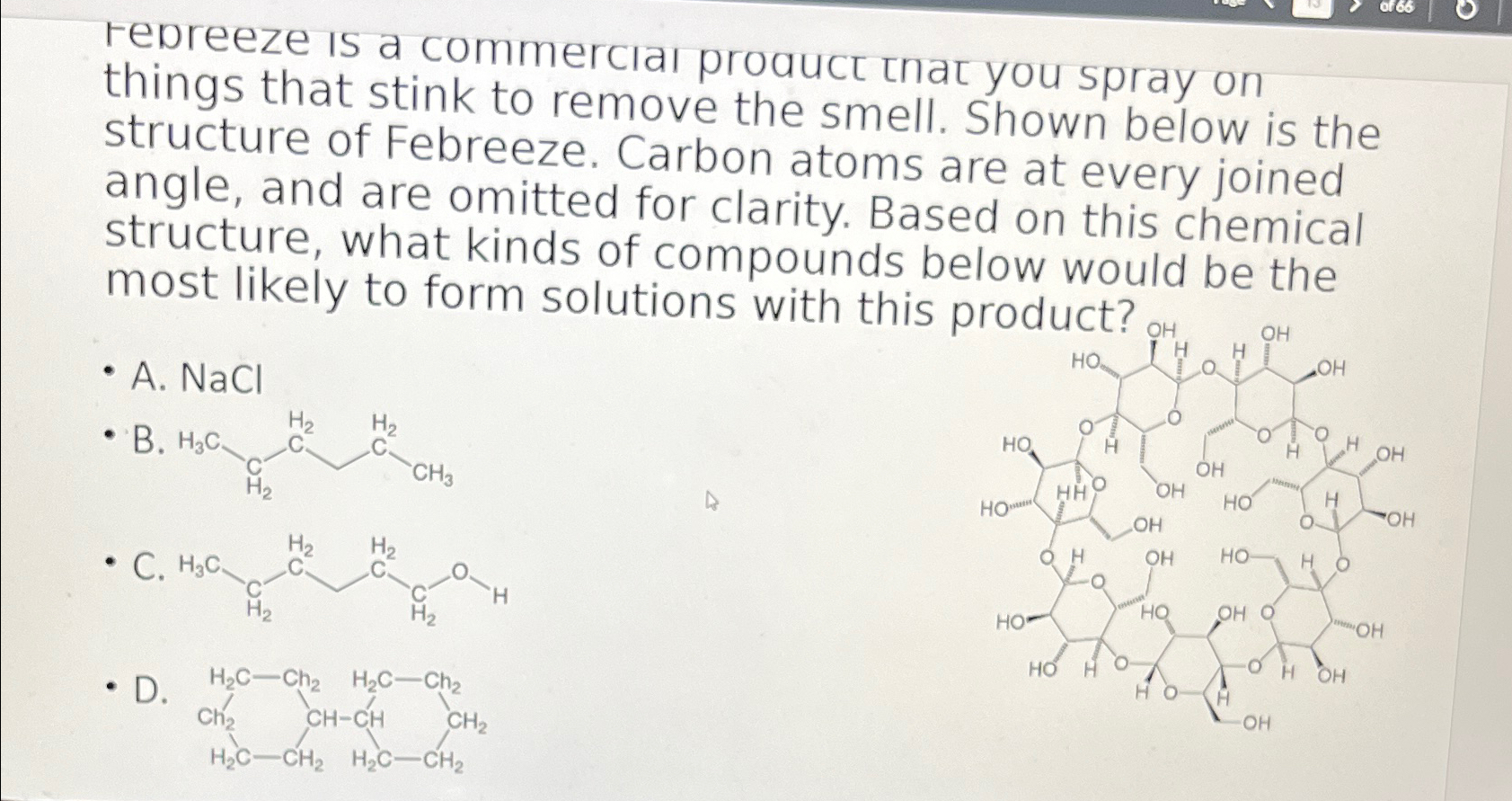 Solved Febreeze is a commercial product that you spray on | Chegg.com