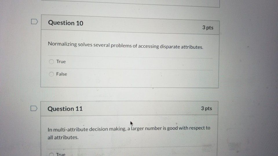 Solved Question 10 3 pts Normalizing solves several problems | Chegg.com