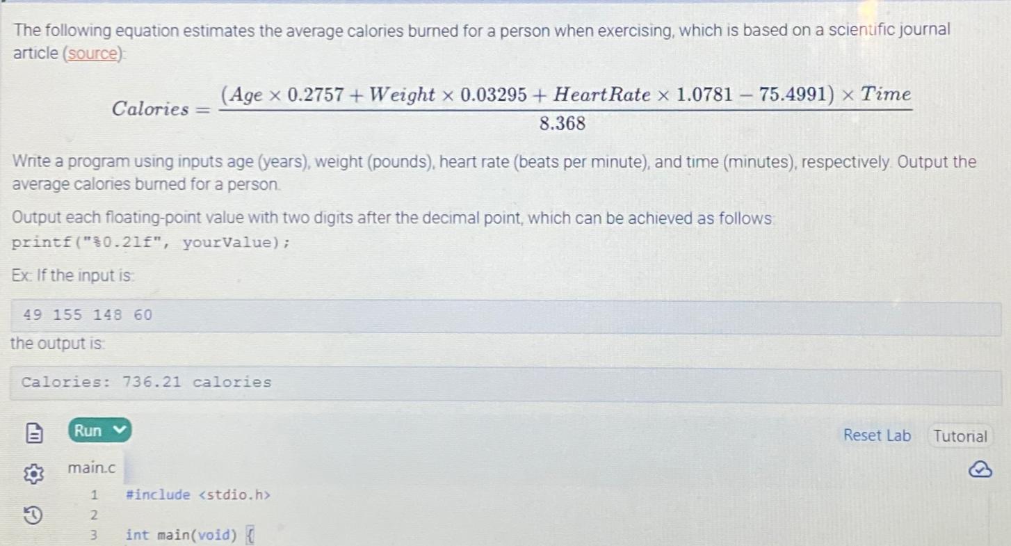 Solved The following equation estimates the average calories | Chegg.com