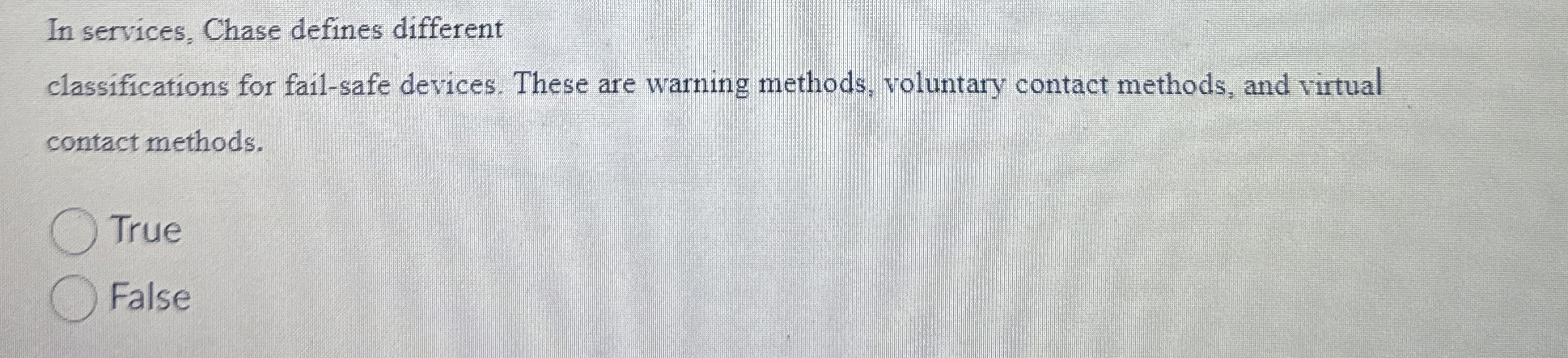 Solved In services, Chase defines different classifications | Chegg.com