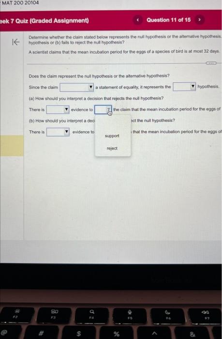 Solved mpothesis or f(b) falls of reped the null hypethesis? | Chegg.com