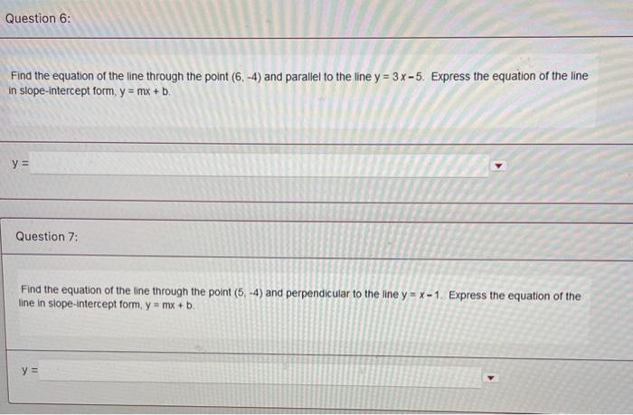Solved Find the equation of the line through the point | Chegg.com
