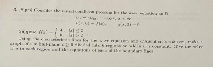 Solved 3. [8 pts] Consider the initial condition problem for | Chegg.com