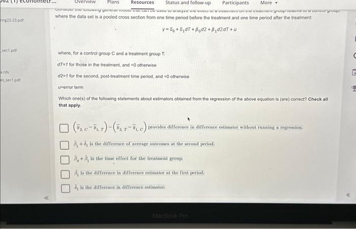 Solved Where The Data Set Is A Pooled Cross Section From One