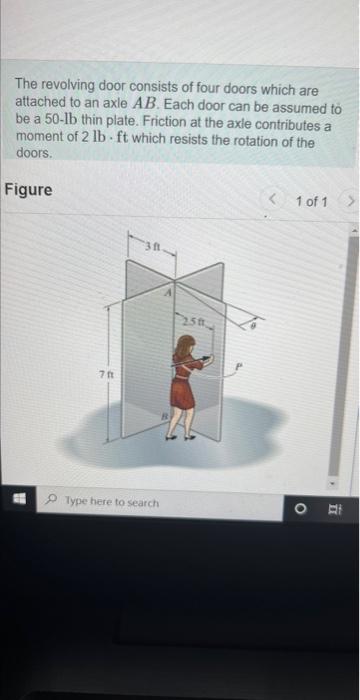 Solved The revolving door consists of four doors which are | Chegg.com