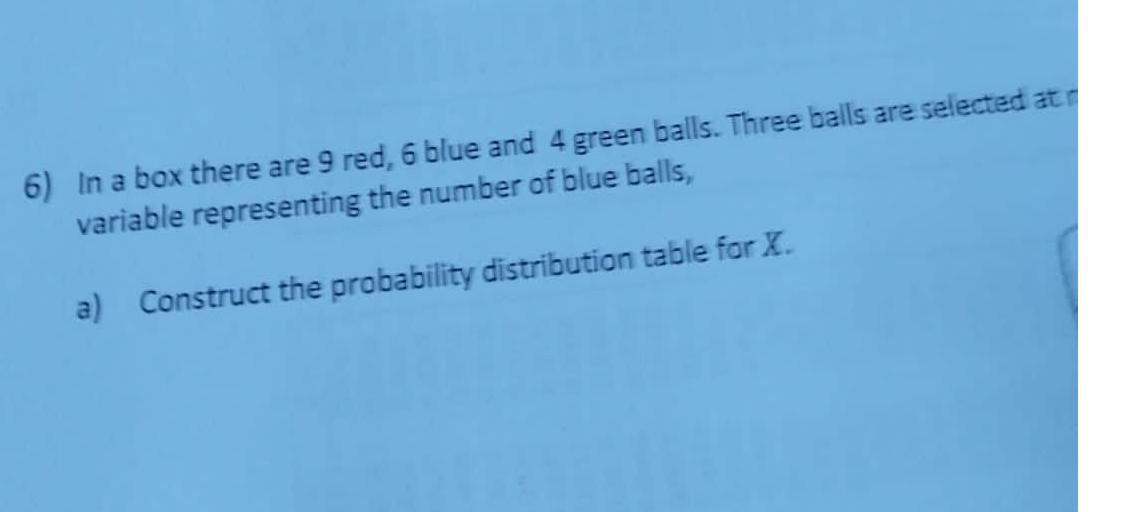 Solved In a box there are 9 ﻿red, 6 ﻿blue and 4 ﻿green | Chegg.com