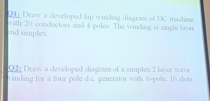 Solved P1: Draw a developed lap winding diagram of DC | Chegg.com