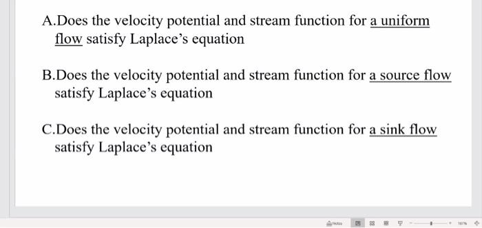 Solved A.Does the velocity potential and stream function for | Chegg.com