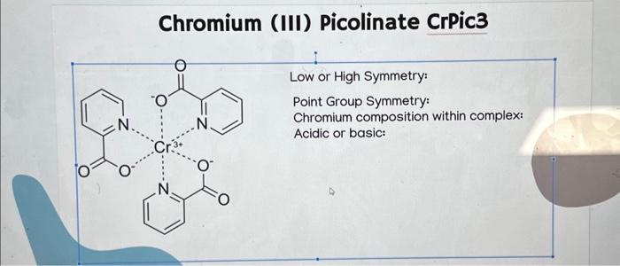 Chromium (III) Picolinate CrPic3 | Chegg.com