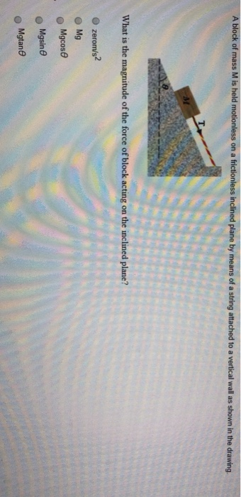 Solved A block of mass M is held motionless on a | Chegg.com