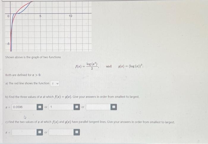 Solved f(x)=2log(x3), and g(x)=(log(x))3 Both are defined | Chegg.com