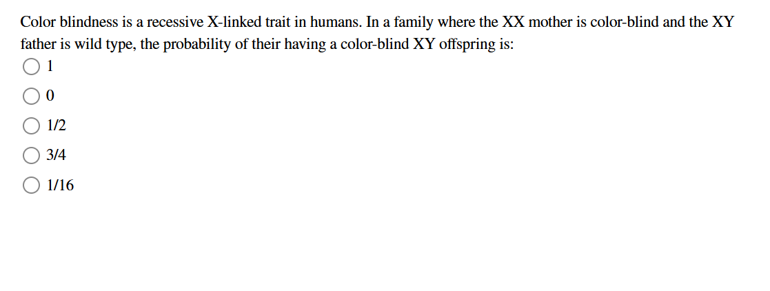 Solved Color blindness is a recessive X -linked trait in | Chegg.com