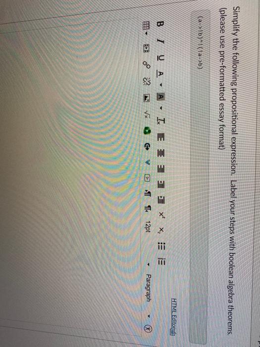 Solved Simplify the following propositional expression. | Chegg.com