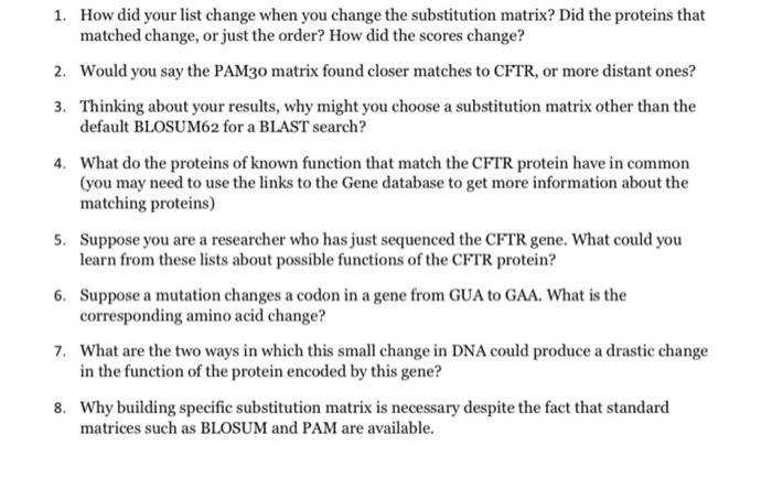 Solved 1. How did your list change when you change the | Chegg.com