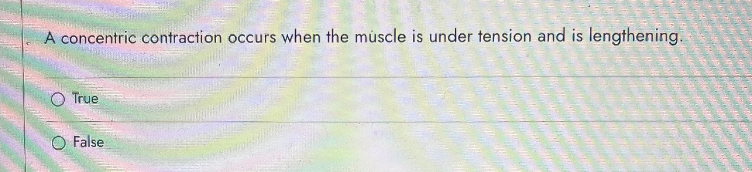 Solved A concentric contraction occurs when the muscle is | Chegg.com