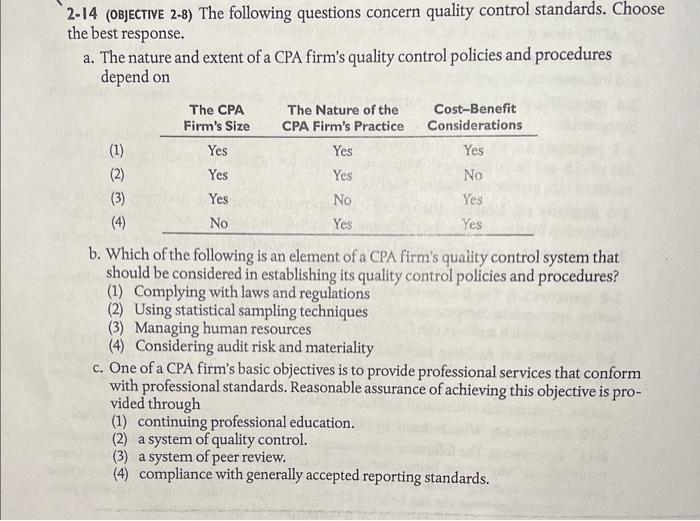 Solved 2-14 (OBJECTIVE 2-8) The following questions concern | Chegg.com