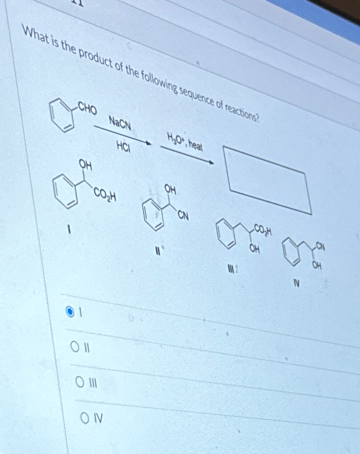 Solved What is the product of the following sequence of | Chegg.com