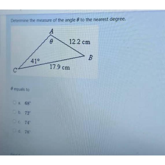 Solved Determine the measure of the angle θ ﻿to the nearest | Chegg.com