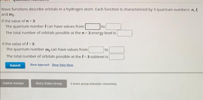Wave Functions Describe Orbitals In A Hydrogen Atom