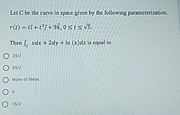 Solved Let C be the curve in space given by the following | Chegg.com